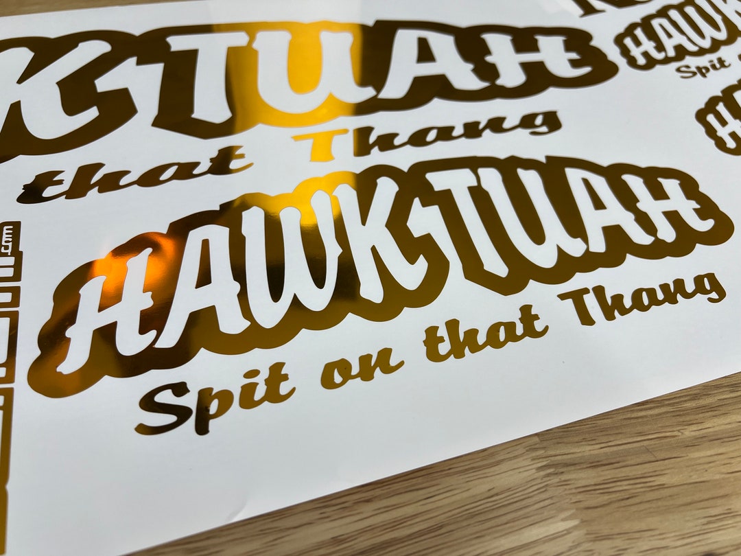 Gold Chrome Hawk Tuah Vinyl Sticker Decals for Car Windows, Rv, Bumper ...