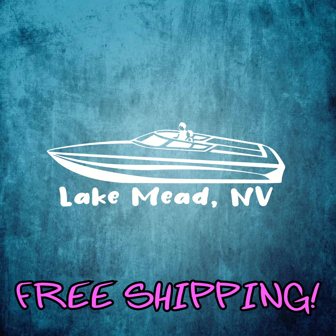 Lake Mead, NV Speed Boat Vinyl STICKER Decal Car Windows, Laptops ...