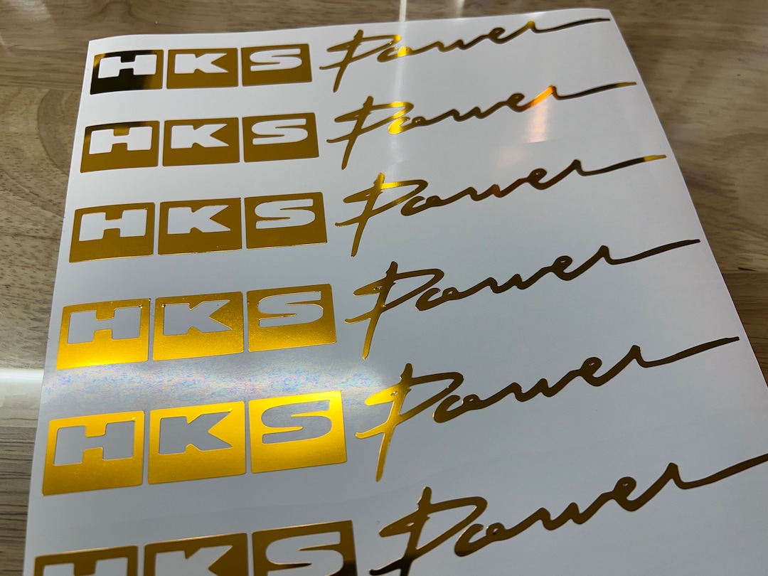 Gold Chrome HKS Power Vinyl Stickers for Car Windshields and Side ...
