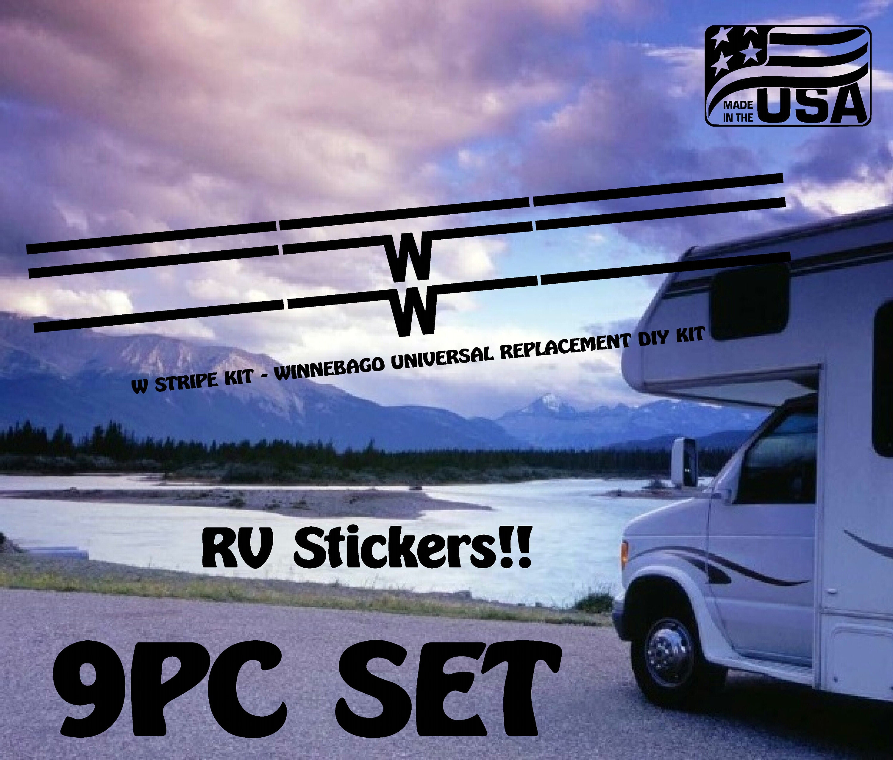 Winnebago W Stripe Decal Kit Vinyl Sticker Graphics - Etsy
