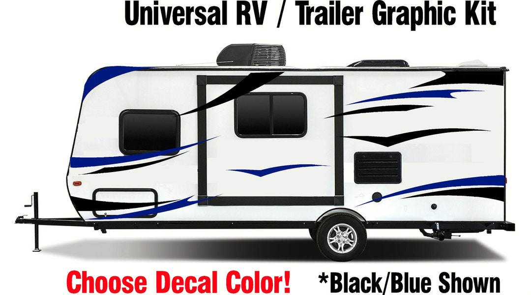 Blue & Black Universal RV Trailer Decal Stripe Kit Vinyl - Etsy