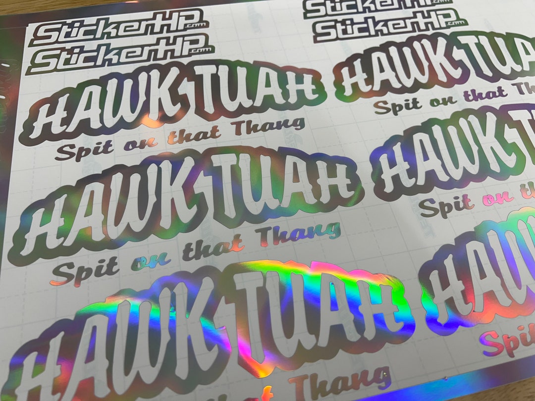 New Oil Slick Color Hawk Tuah Vinyl Sticker Decals for Cars, Diesel ...