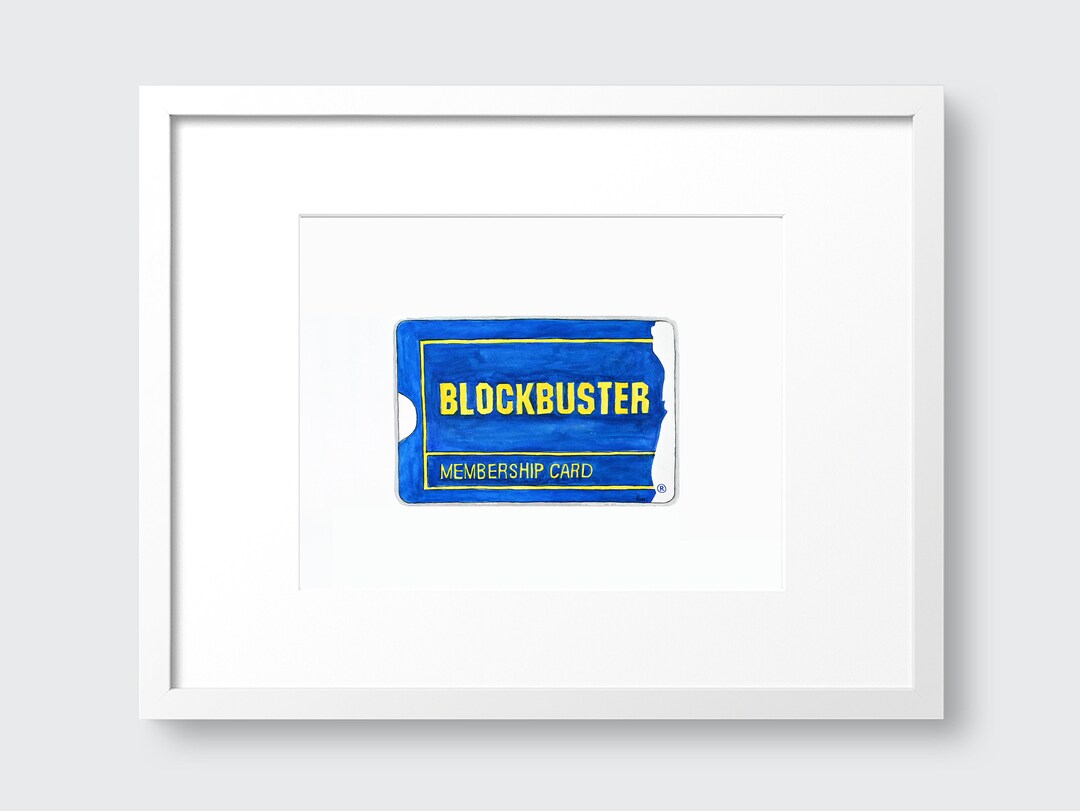 Blockbuster Video Membership Card Hand Painted Watercolor Rendering ...