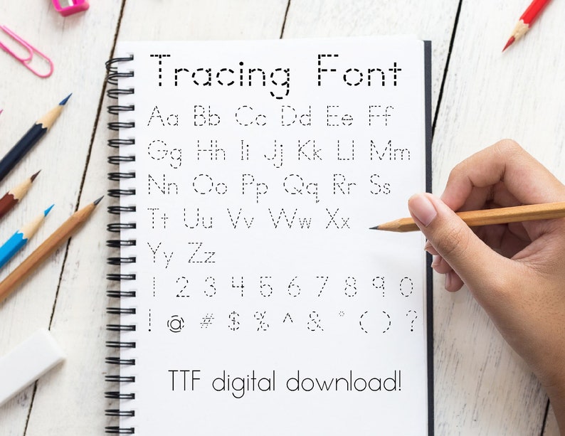 Tracing Font TTF Downloadable File! Teacher Font, Student Font ...