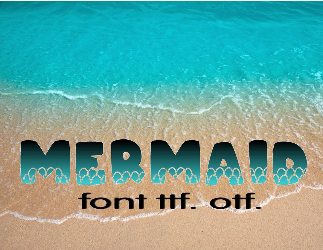 Mermaid Font Ttf Otf Downloadable Files. Birthday Mermaid Theme Fonts Alphabet - Etsy