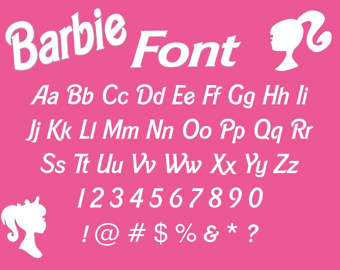 Retro Barbie Font Letters TTF Download. 1980 Barbie Baby Doll Instant ...