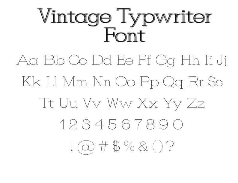 Vintage Typwriter Font TTF OTF Files Digital Download. FREE Jpg File - Etsy