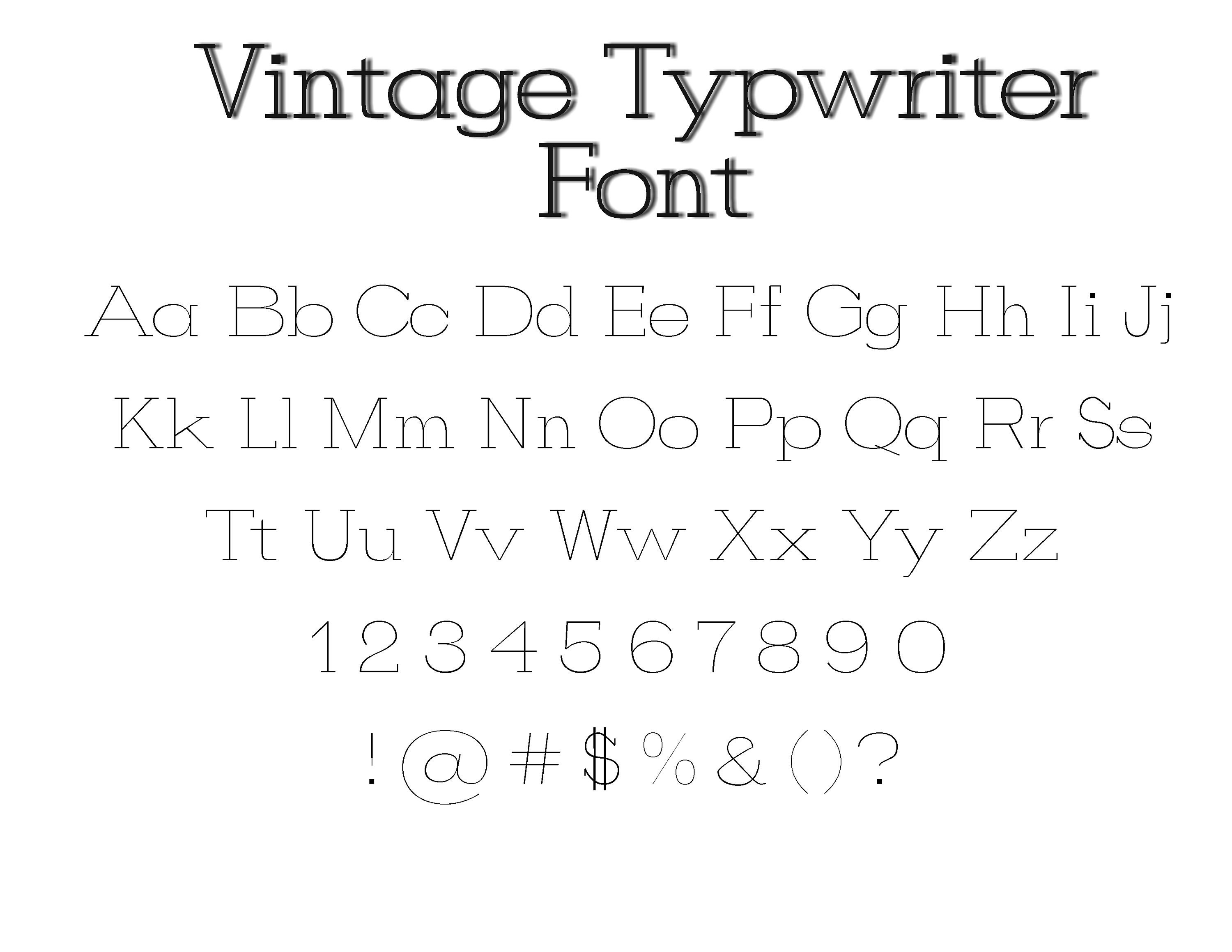 Vintage Typwriter Font TTF OTF Files Digital Download. FREE Jpg File - Etsy