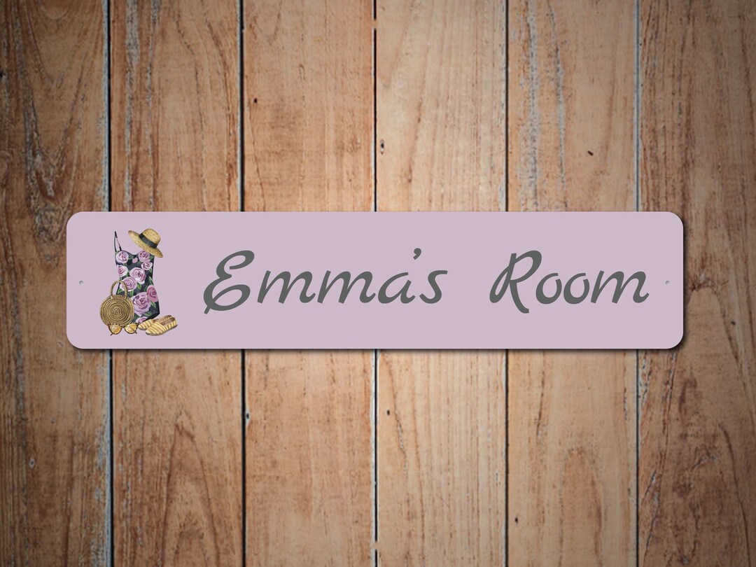 Teenage Girl Room Door Decor, Summer Vacation Vibes, Custom Name Sign ...