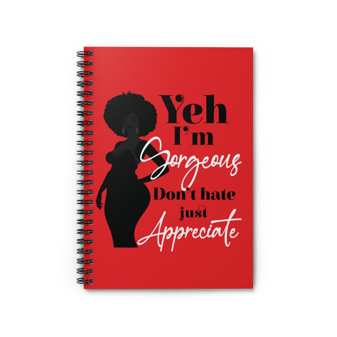 Black Woman Positive Affirmations Spiral Notebook, Melanin Self-love ...
