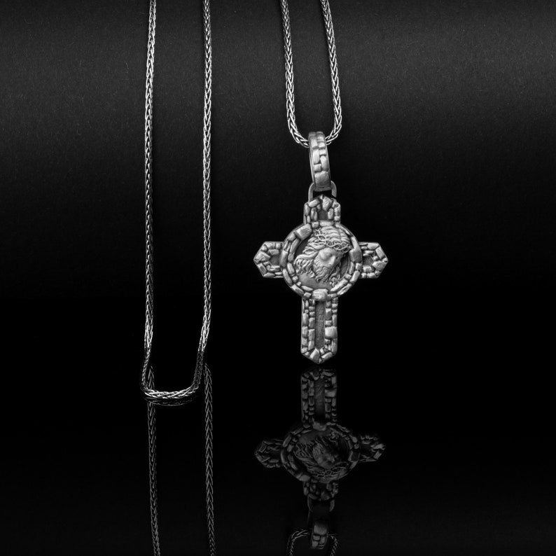 Silver Jesus Cross Jesus Figure Crown of Thorns Elegant - Etsy