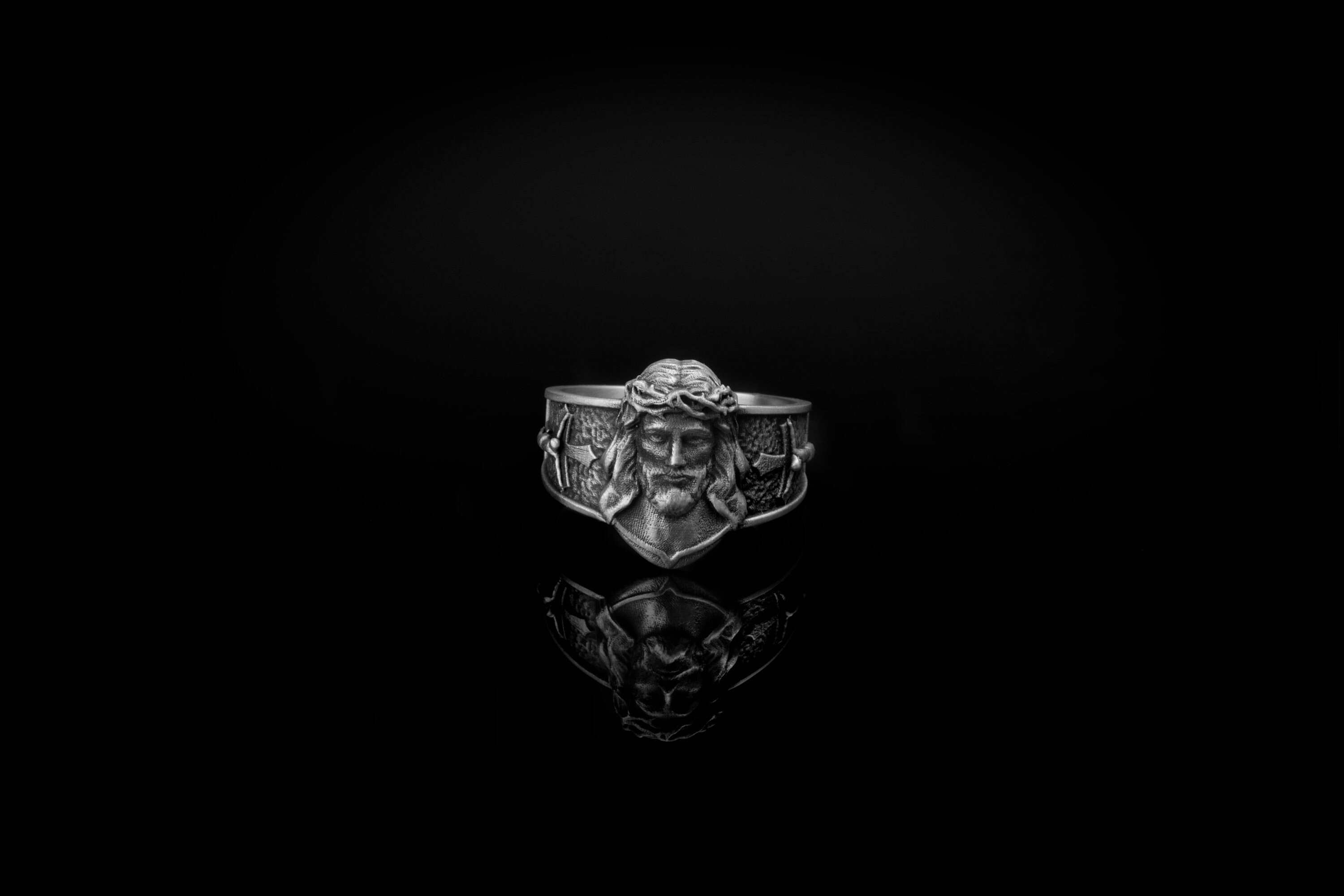 Jesus Ring, Crown of Thorns, Sterling Silver, Christian Jewelry, Faith ...