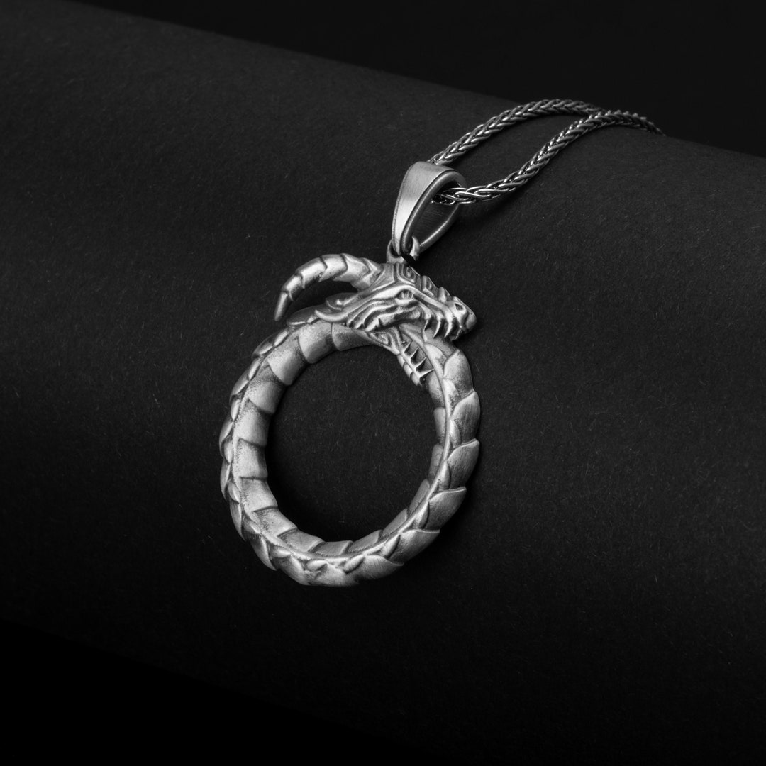 Ouroboros Pendant, Norse Mythology, Silver Serpent, Infinite Cycle ...