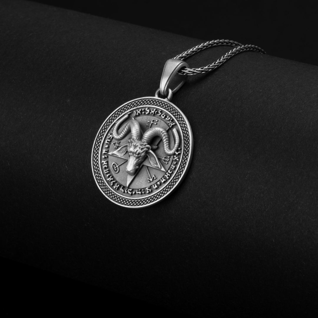 Baphomet Necklace, Pentagram Pendant, Devil's Head, Satanic Jewelry ...