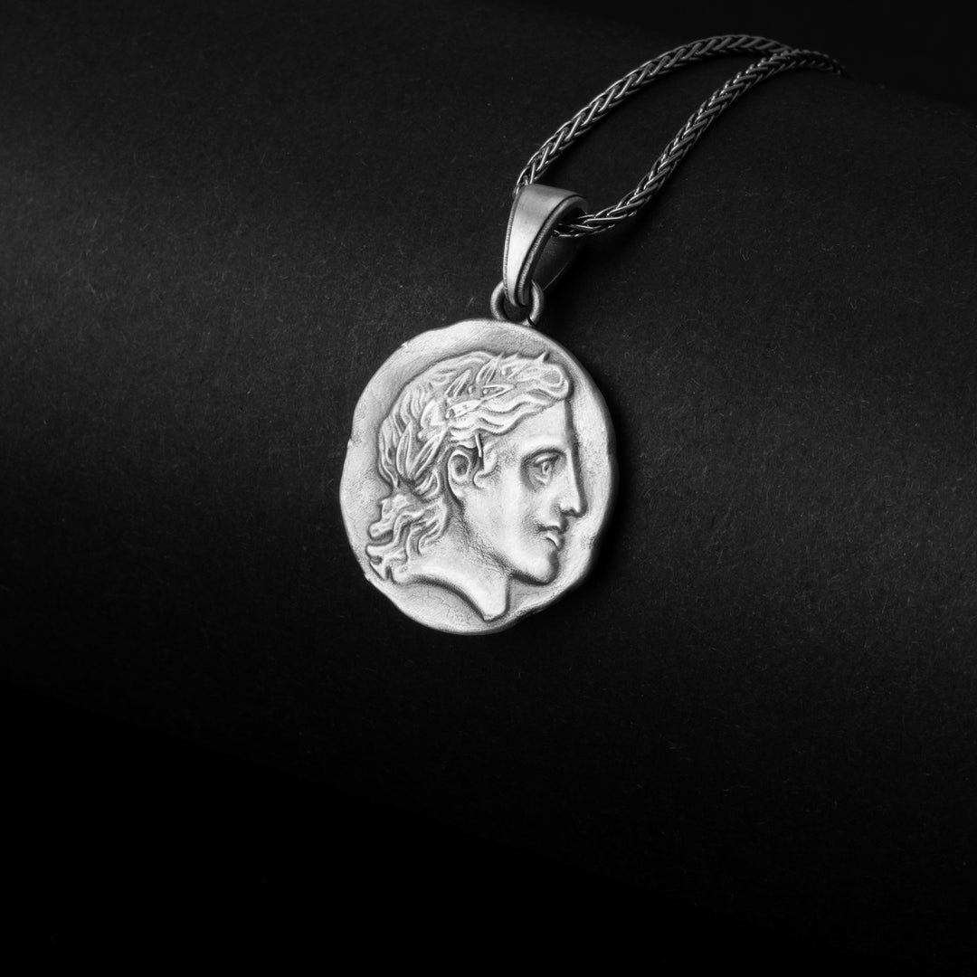 Orpheus Coin, Silver Mythology Necklace, Greek Legends, Lyre Charm ...