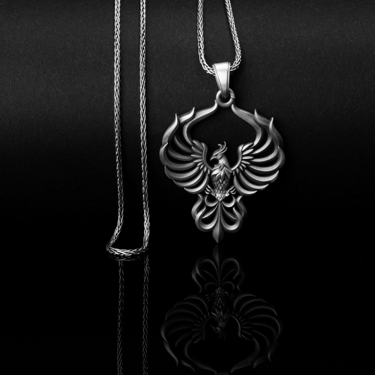 Phoenix Origami, Firebird Pendant, Phoenix Necklace, Symbol of Renewal ...