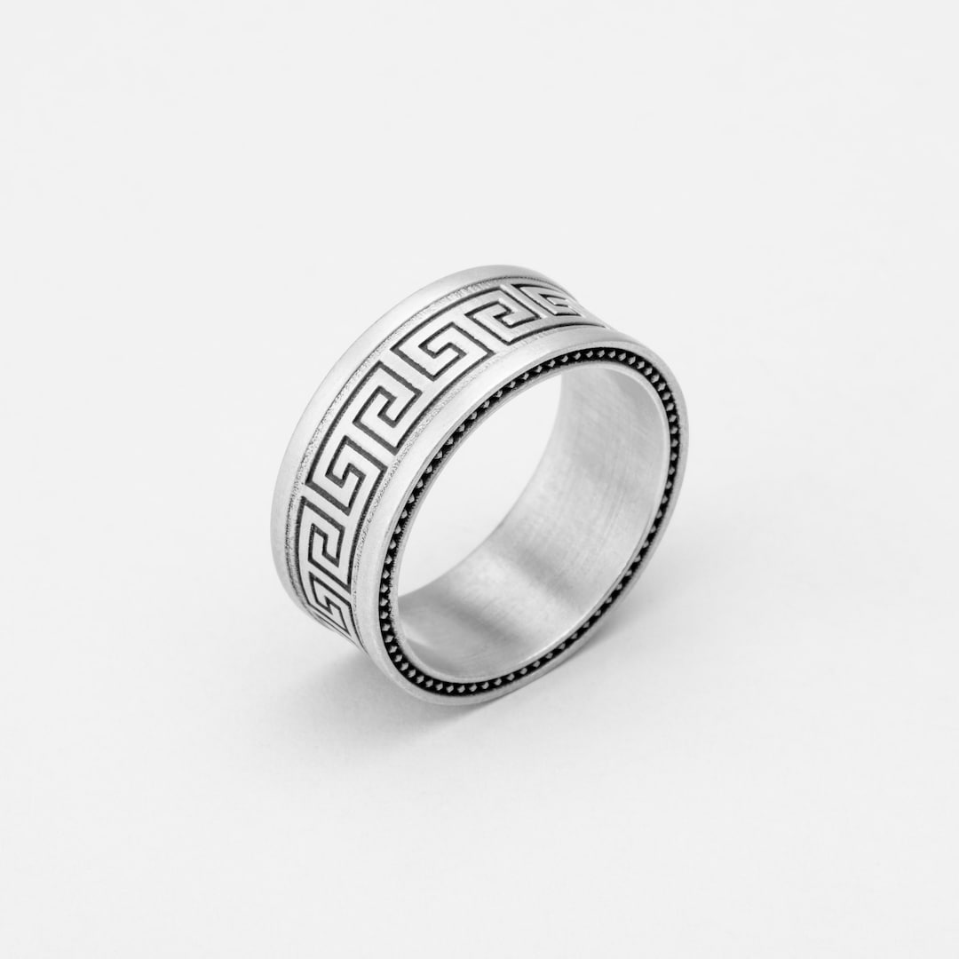 Greek Design Ring, Sterling Greek Ring, Greek Style Band, Greek Art ...
