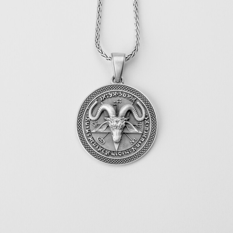 Baphomet Necklace, Pentagram Pendant, Devil's Head, Satanic Jewelry ...
