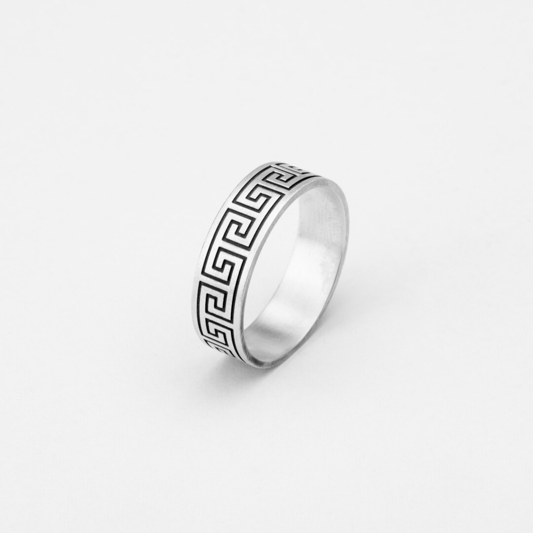 Grecian Design Ring, Silver Grecian Ring, Grecian Band Style, Grecian ...