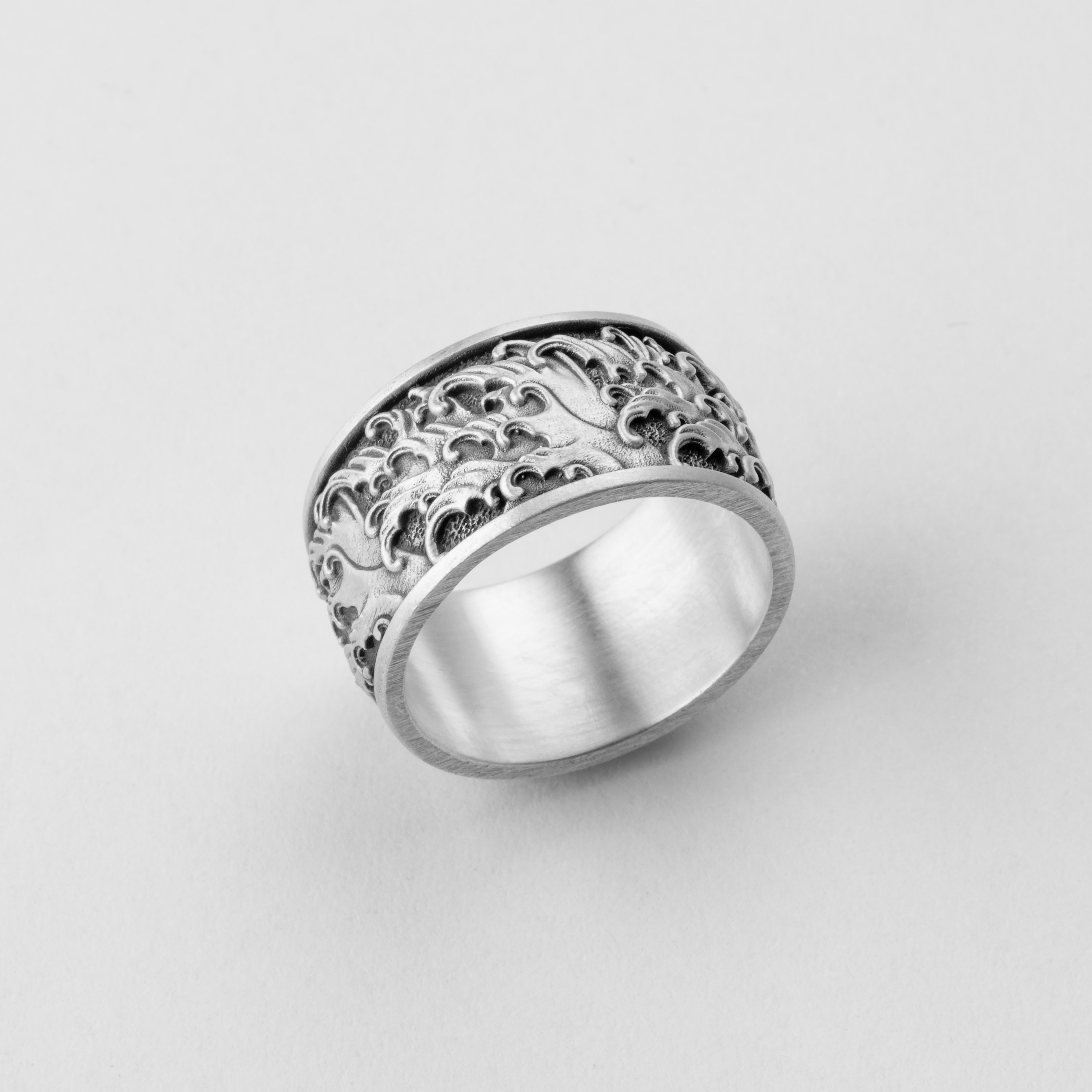 Ocean Waves Ring, Sterling Silver, Wave Band, Beach Jewelry, Surfer ...