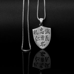 Samurai Necklace, Shield Pendant, Warrior Jewelry, Japanese Inspired ...