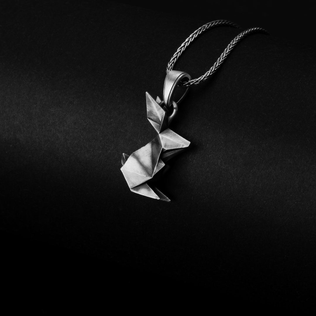 Rabbit Origami, Origami Jewelry, Rabbit Pendant, Bunny Pendant ...
