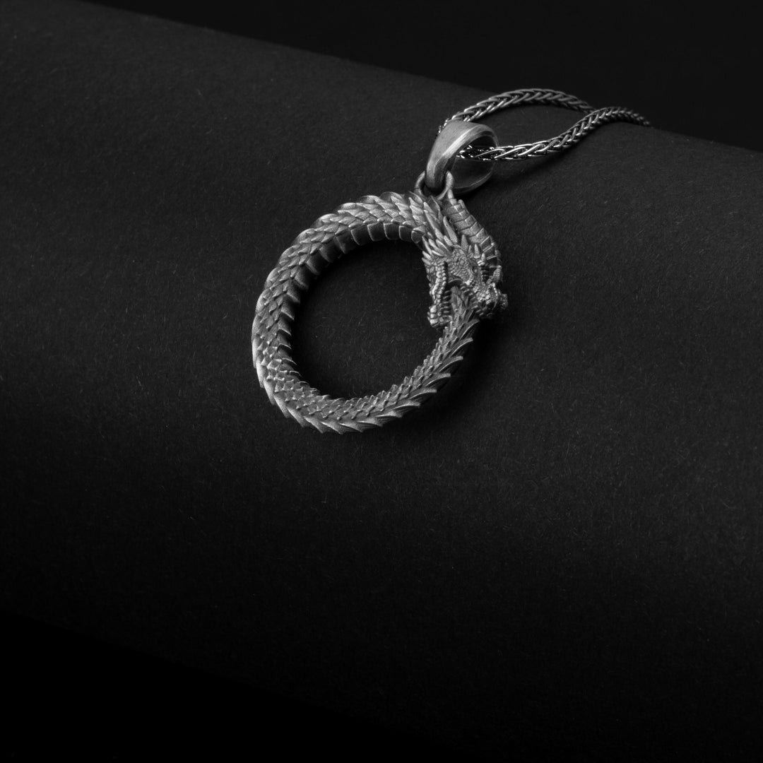Ouroboros Necklace, Serpent Pendant, Eternal Cycle, Infinity Snake ...