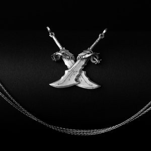Blades of Chaos, Kratos Necklace, God of War, Sterling Silver, Warrior ...