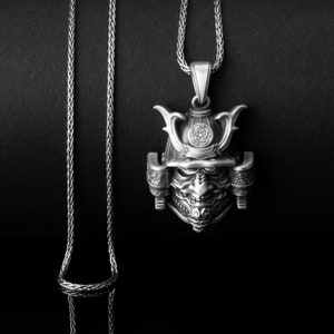 Samurai Necklace, Helmet Pendant, Warrior Charm, Japanese History ...