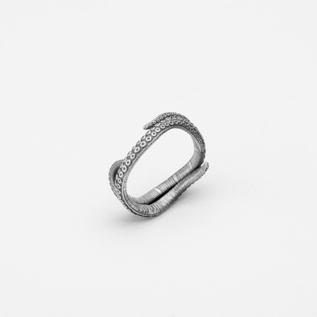 Tentacle Wrap Band, Octopus Gill Ring, Silver Tentacle Ring, Octopus ...
