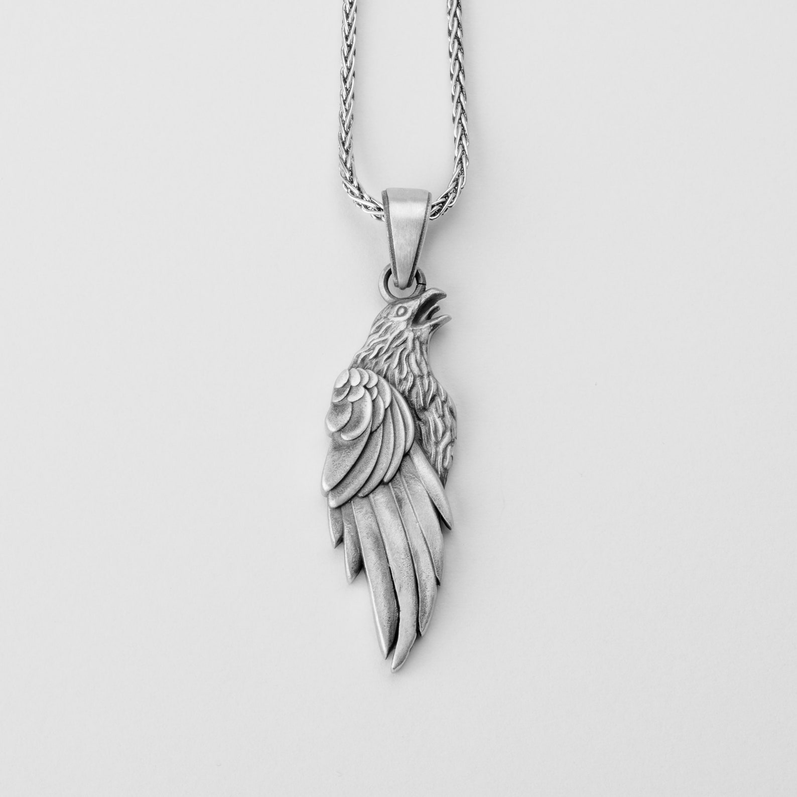 Raven Necklace, Silver Raven, Bird Charm, Crow Pendant, Gothic Jewelry ...