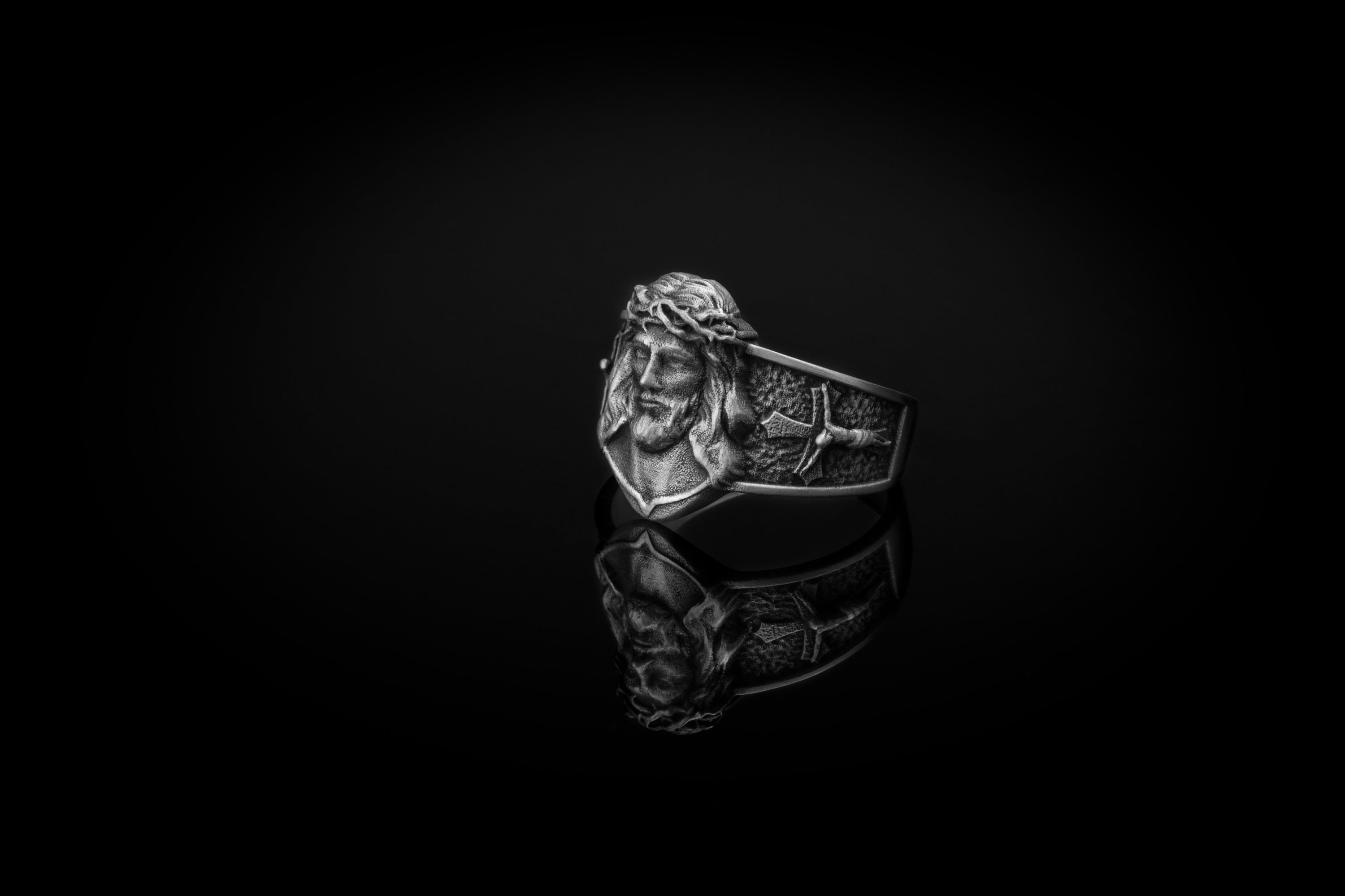 Jesus Ring, Crown of Thorns, Sterling Silver, Christian Jewelry, Faith ...