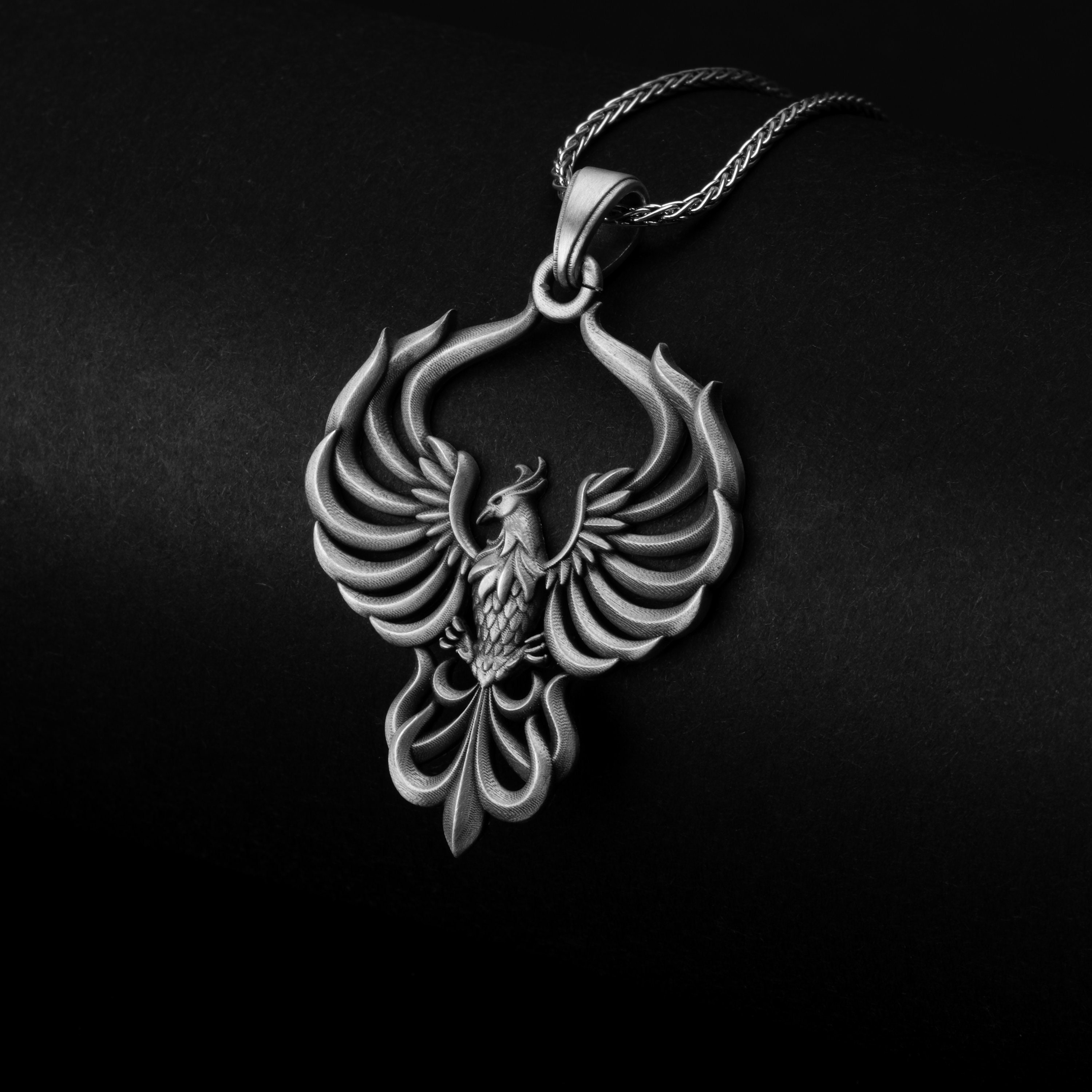 Phoenix Origami, Firebird Pendant, Phoenix Necklace, Symbol of Renewal ...