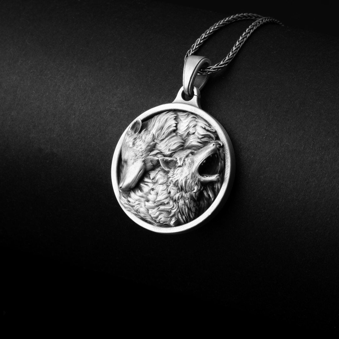 Howling Wolves, Wolfpack, Sterling Silver, Wolf Necklace, Animal ...