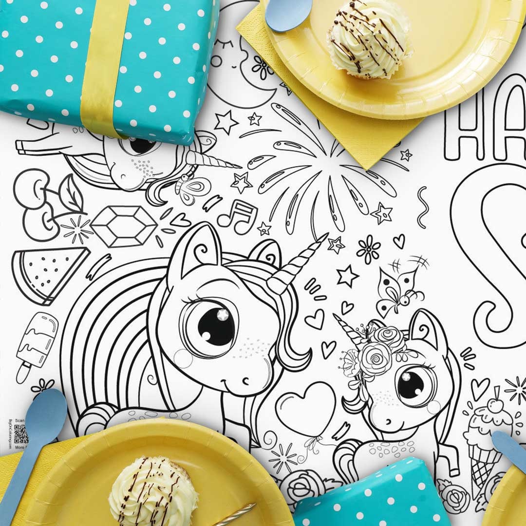 Personalized Unicorn Giant Coloring Poster | Gift for Girl | Unicorn ...