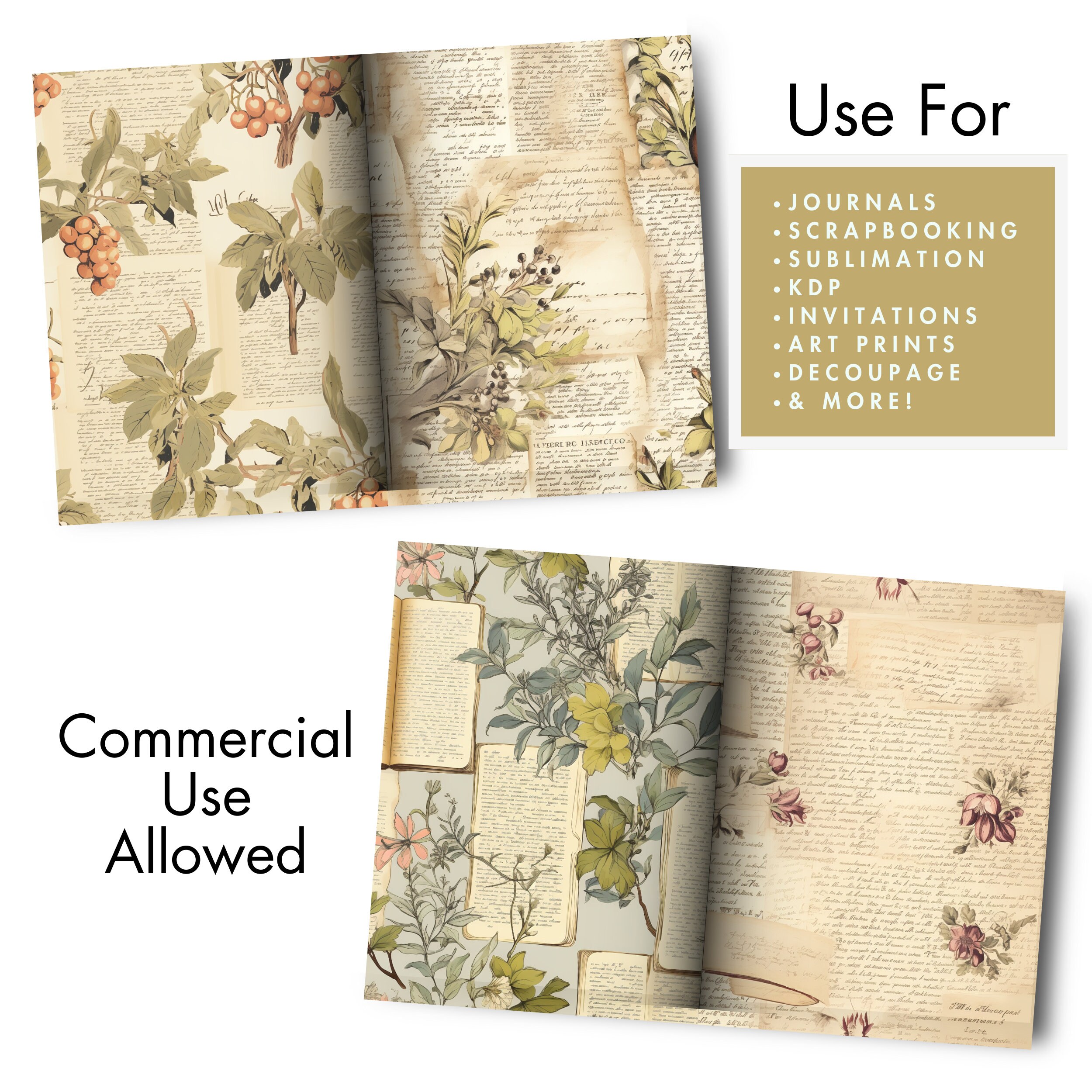 Scripture Ephemera Digital Paper Junk Journal Kit, Vintage, Bible ...