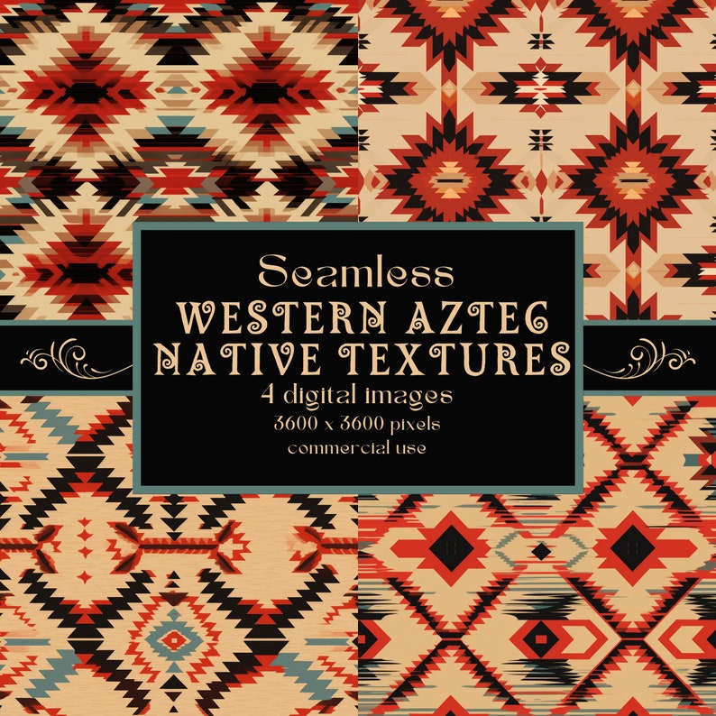 Western Aztec Native Textures Junk Journal Digital Paper Printable ...