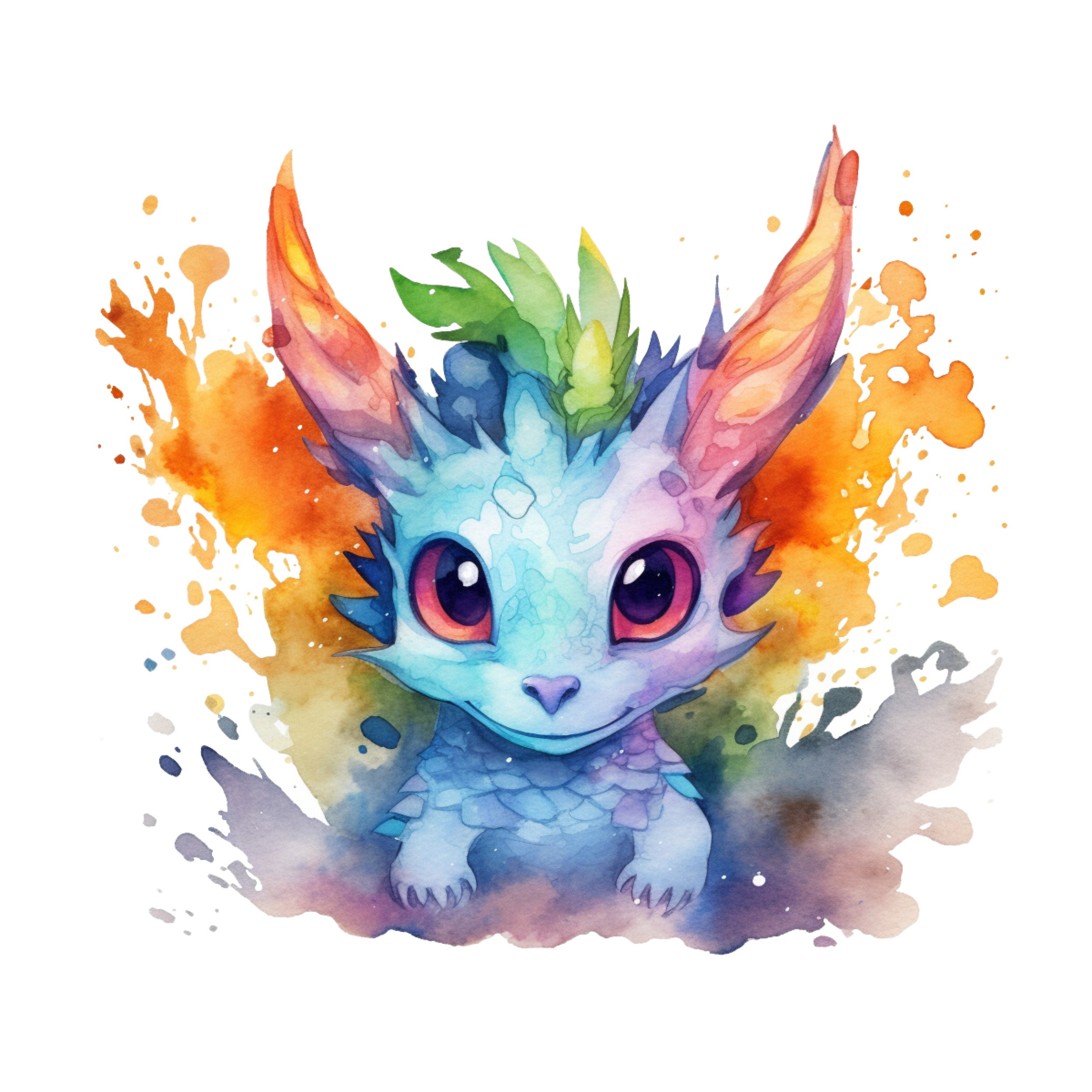 Cute Watercolor Dragons Clipart Charming Dragon Art PNG Files Included ...