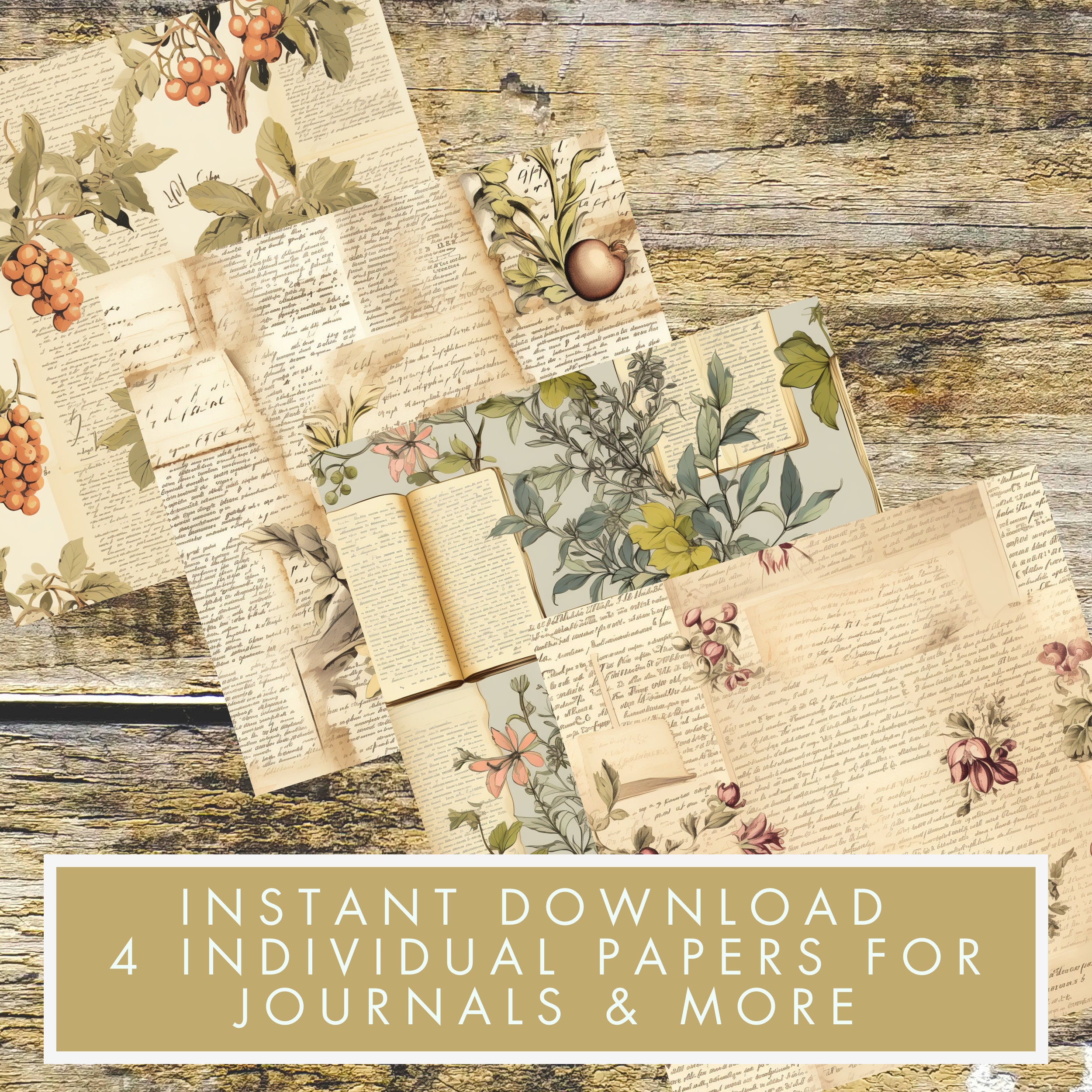 Scripture Ephemera Digital Paper Junk Journal Kit, Vintage, Bible ...