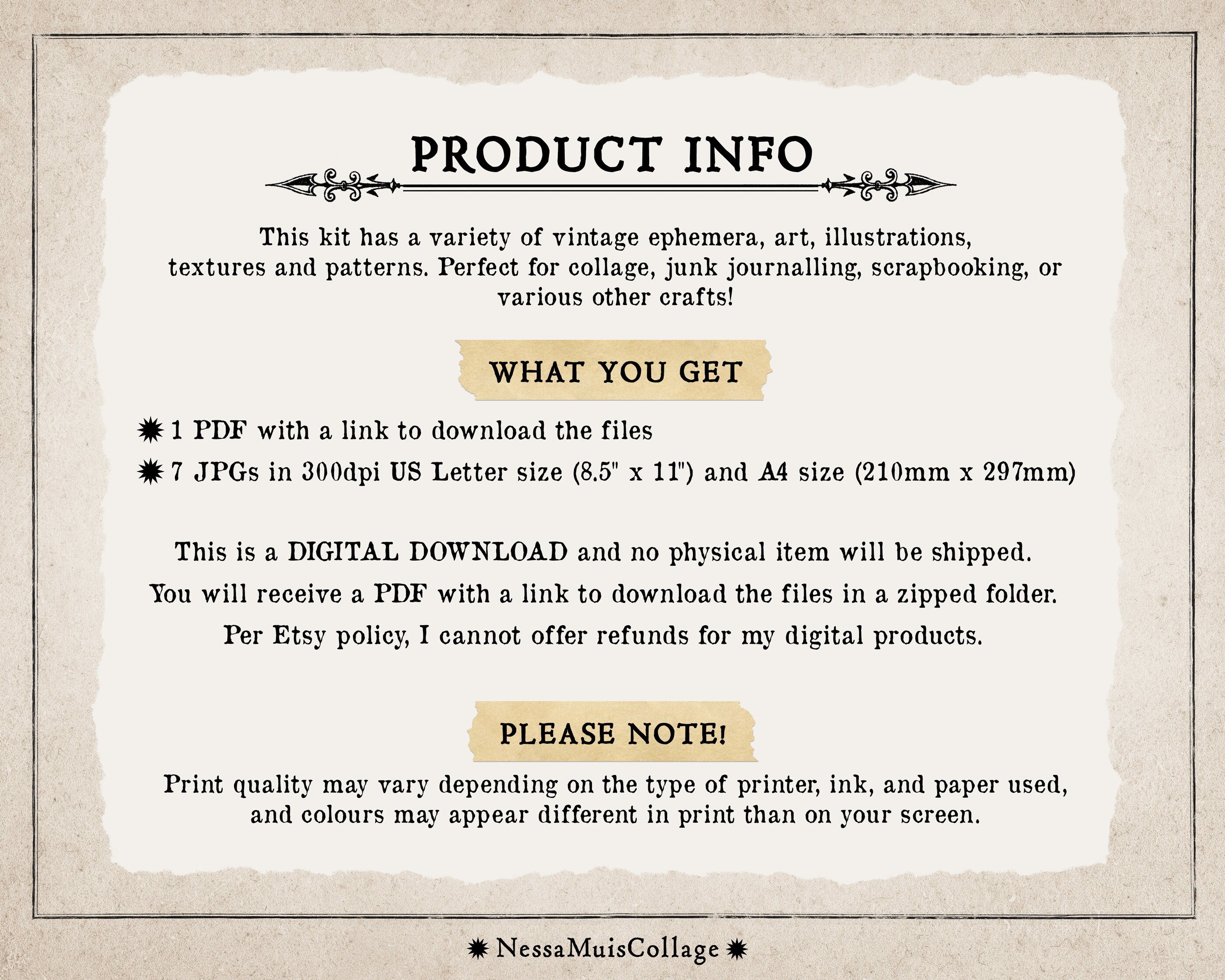 CERULEAN Vintage Collage Kit, Collage Sheet, Mermaid, Ocean, Sea ...