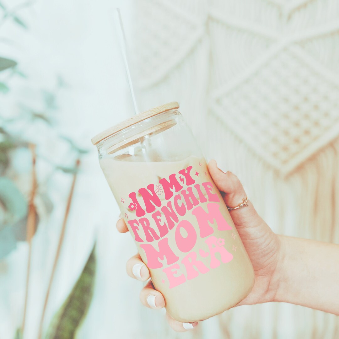 French Bulldog Lover Glass Iced Coffee Cup, Frenchie Mug, Gift for Bull ...