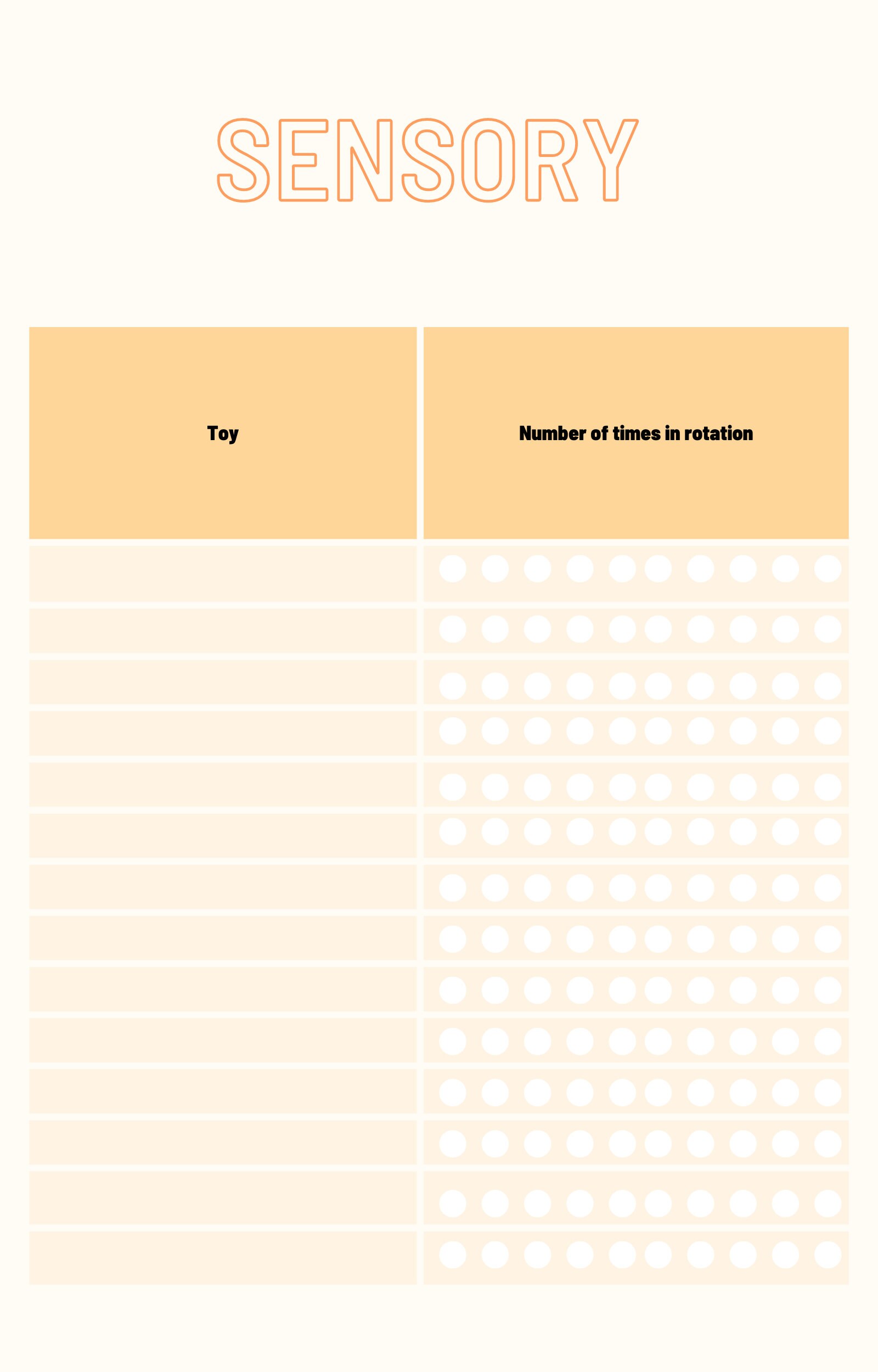 Tracker Chart Montessori Toy Rotation Developmental Activity - Etsy