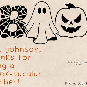 Editable Halloween Gift Card Holder, Halloween Teacher Gifts Printable ...