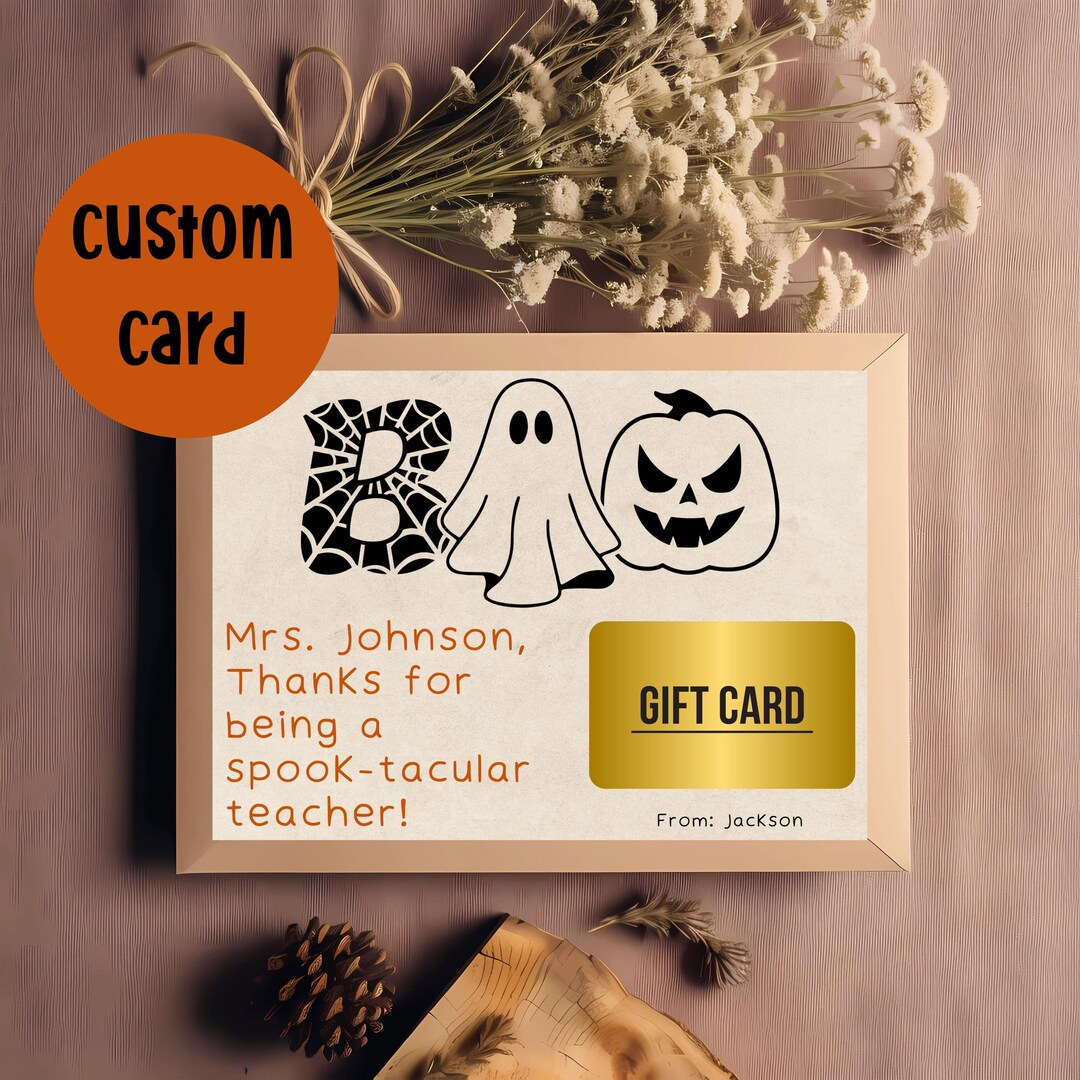 Editable Halloween Gift Card Holder, Halloween Teacher Gifts Printable ...