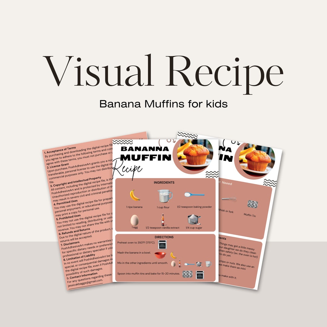 Recipe for Kids Visual, Recipe for Toddler Montessori, Visual Recipe ...