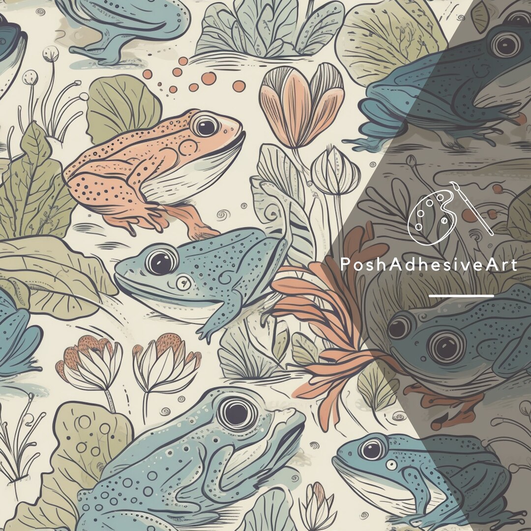 Frogs Seamless Pattern, Toads Repeat Pattern, Cute Cartoon Frogs ...
