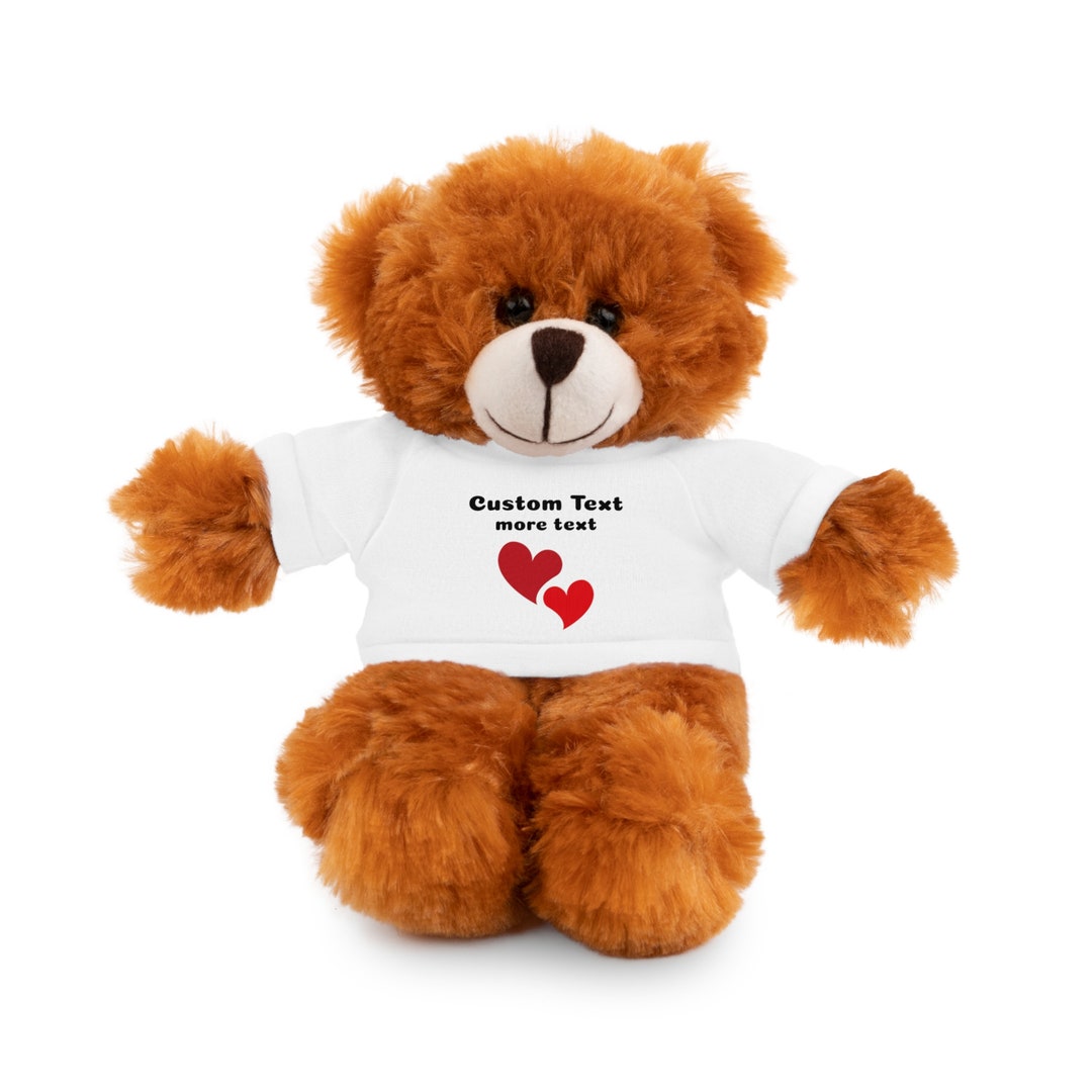 Custom Text Stuffed Bear, Cute Personalized Birthday Anniversary Gift ...
