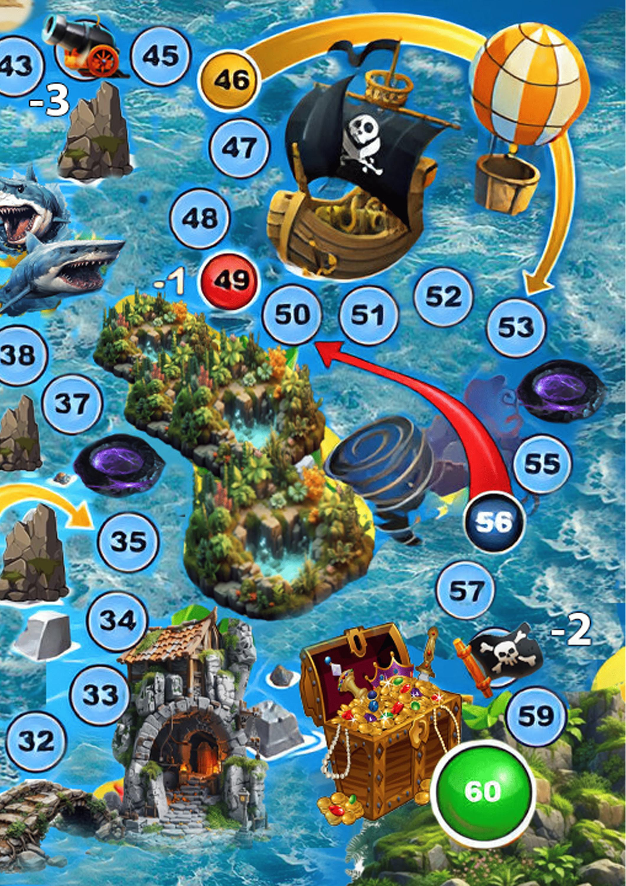 Treasure Island Pirates Board Game With Dice - Etsy