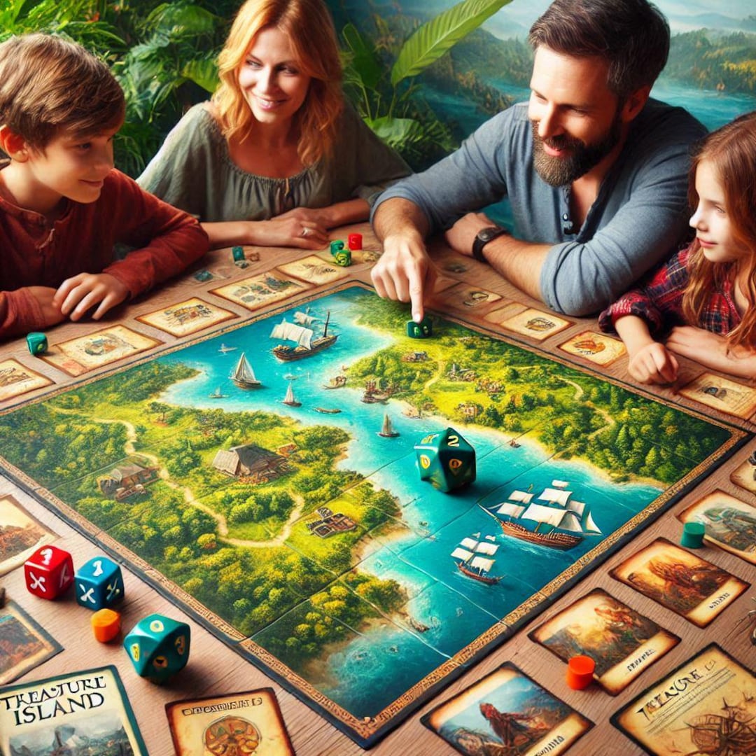 Treasure Island Pirates Board Game With Dice - Etsy