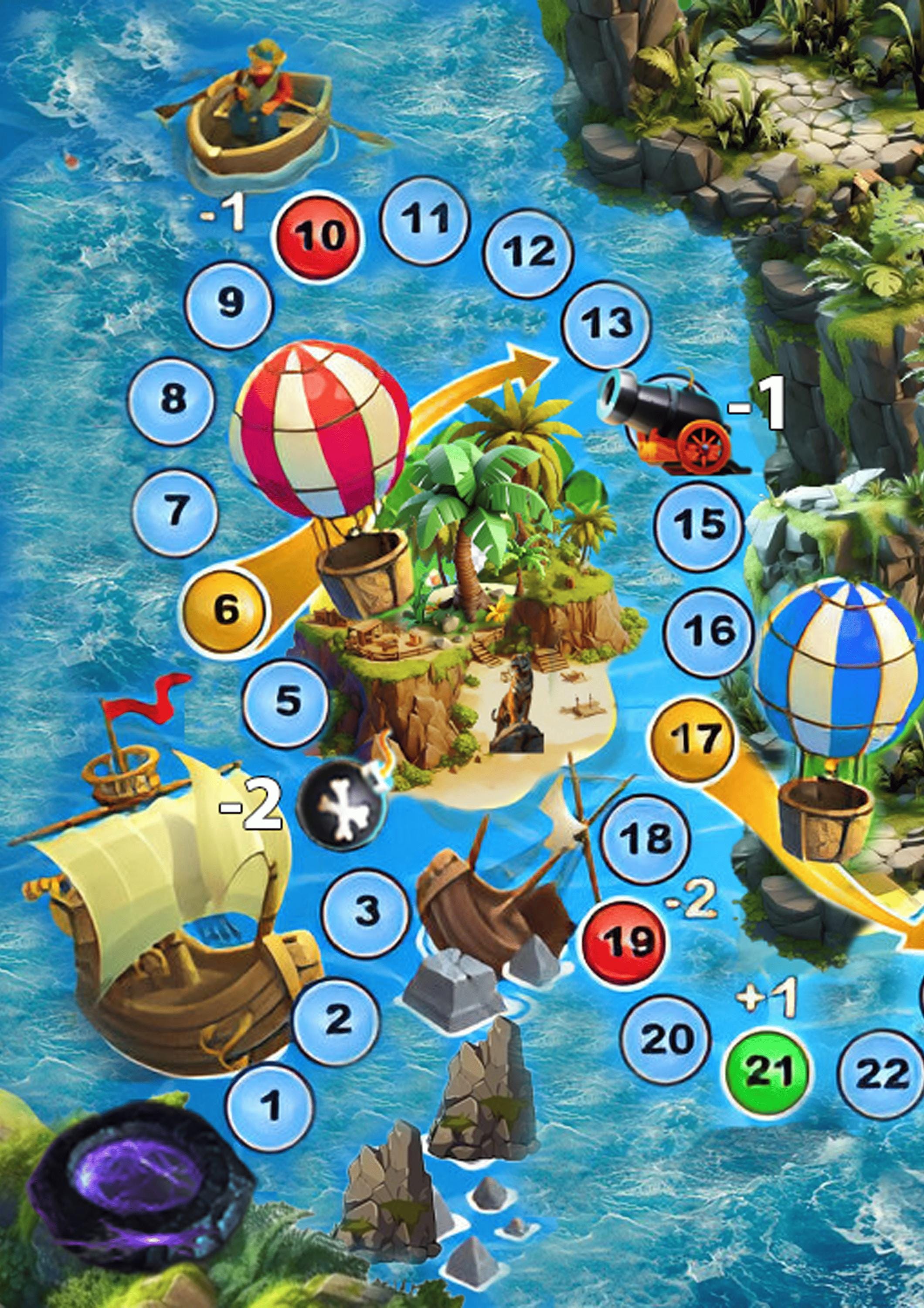 Treasure Island Pirates Board Game With Dice - Etsy